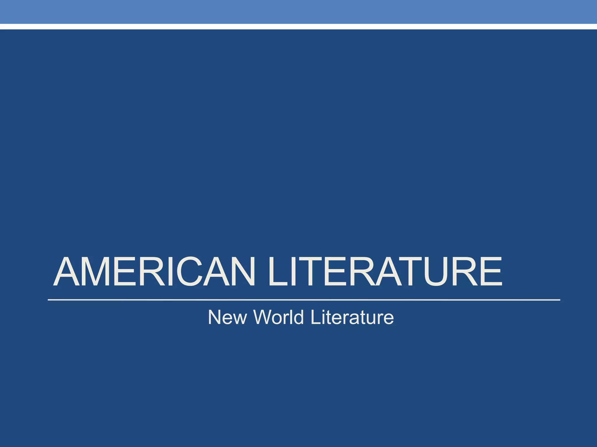 Introduction to Anglo-American Literature Grade 9 students | PPTX