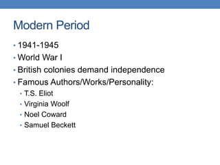 Introduction to Anglo-American Literature Grade 9 students | PPTX