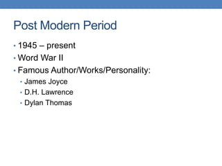 Introduction to Anglo-American Literature Grade 9 students | PPTX