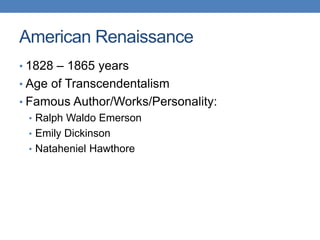 Introduction to Anglo-American Literature Grade 9 students | PPTX