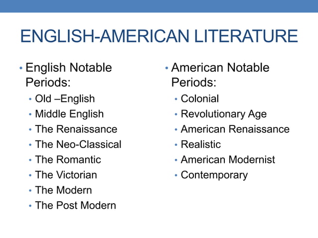 Introduction to Anglo-American Literature Grade 9 students | PPTX ...