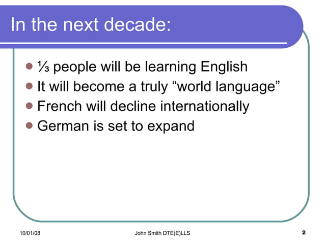 English As A ‘World Language’ | PPT