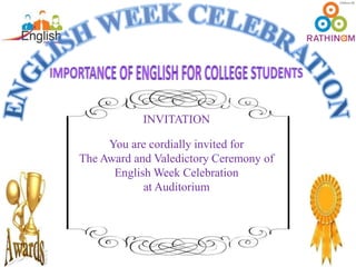 English Week Celebration - Rathinam College | PPTX | Hinduism ...