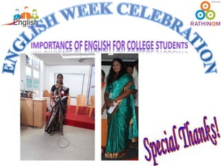 English Week Celebration - Rathinam College | PPTX | Hinduism ...