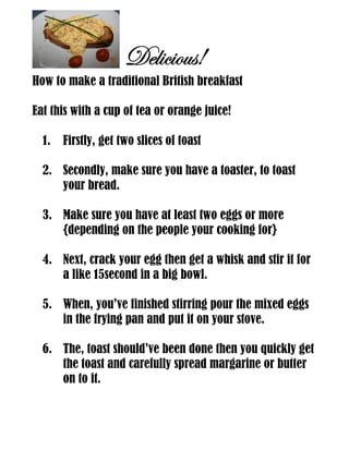 English Breakfast Menus And Recipes | PDF
