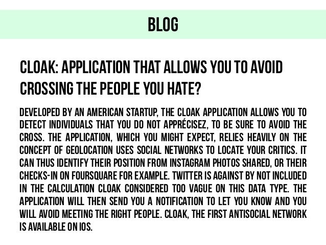 How make a good PowerPoint ? - With example of new application, Cloak.