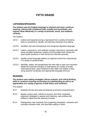 English Content Standards and Expectations - Department of Education of ...