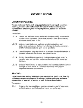 English Content Standards and Expectations - Department of Education of ...