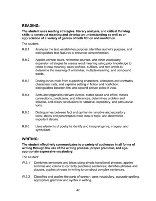 English Content Standards and Expectations - Department of Education of ...