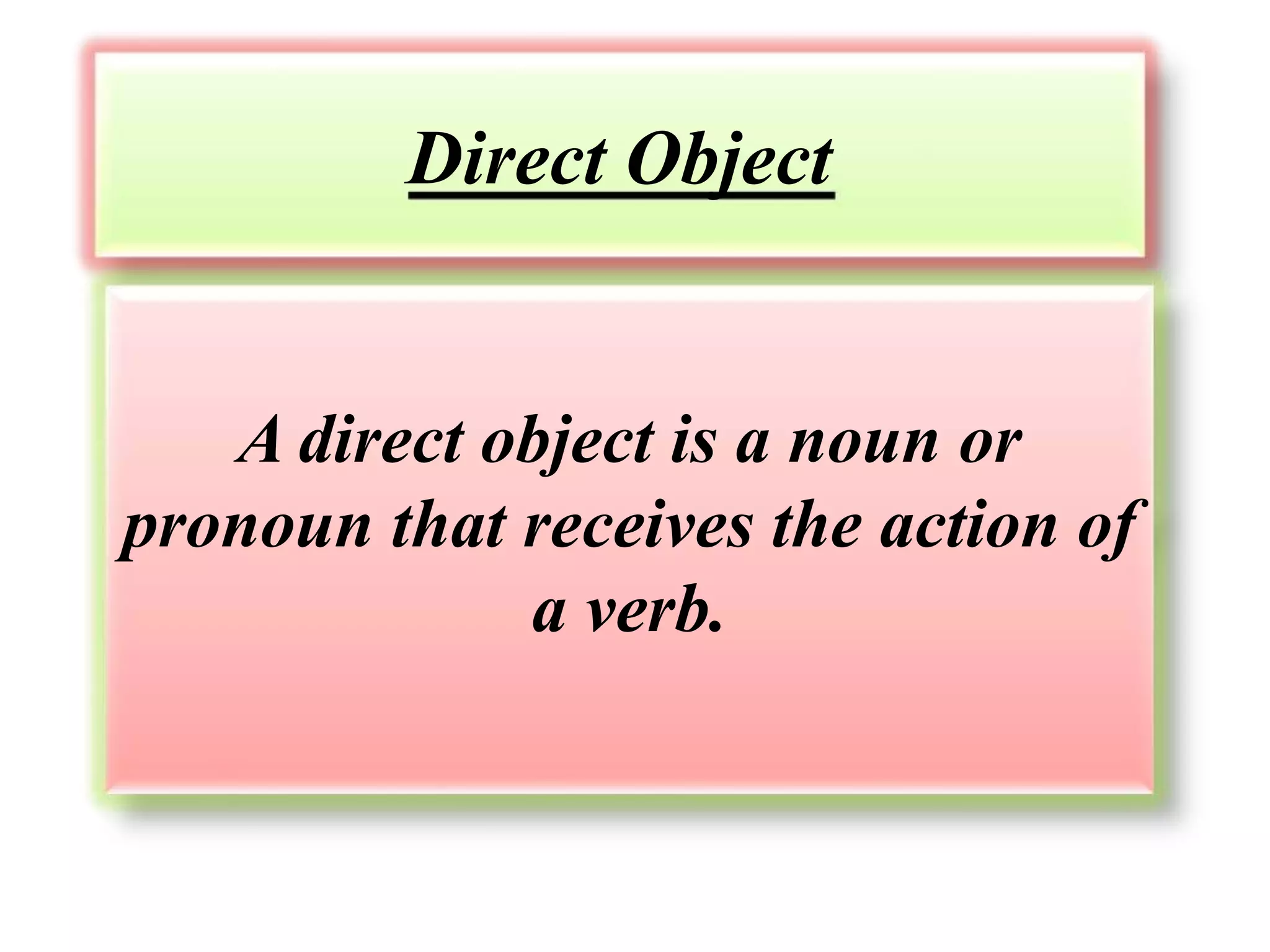 English direct and indirect object slide | PPTX