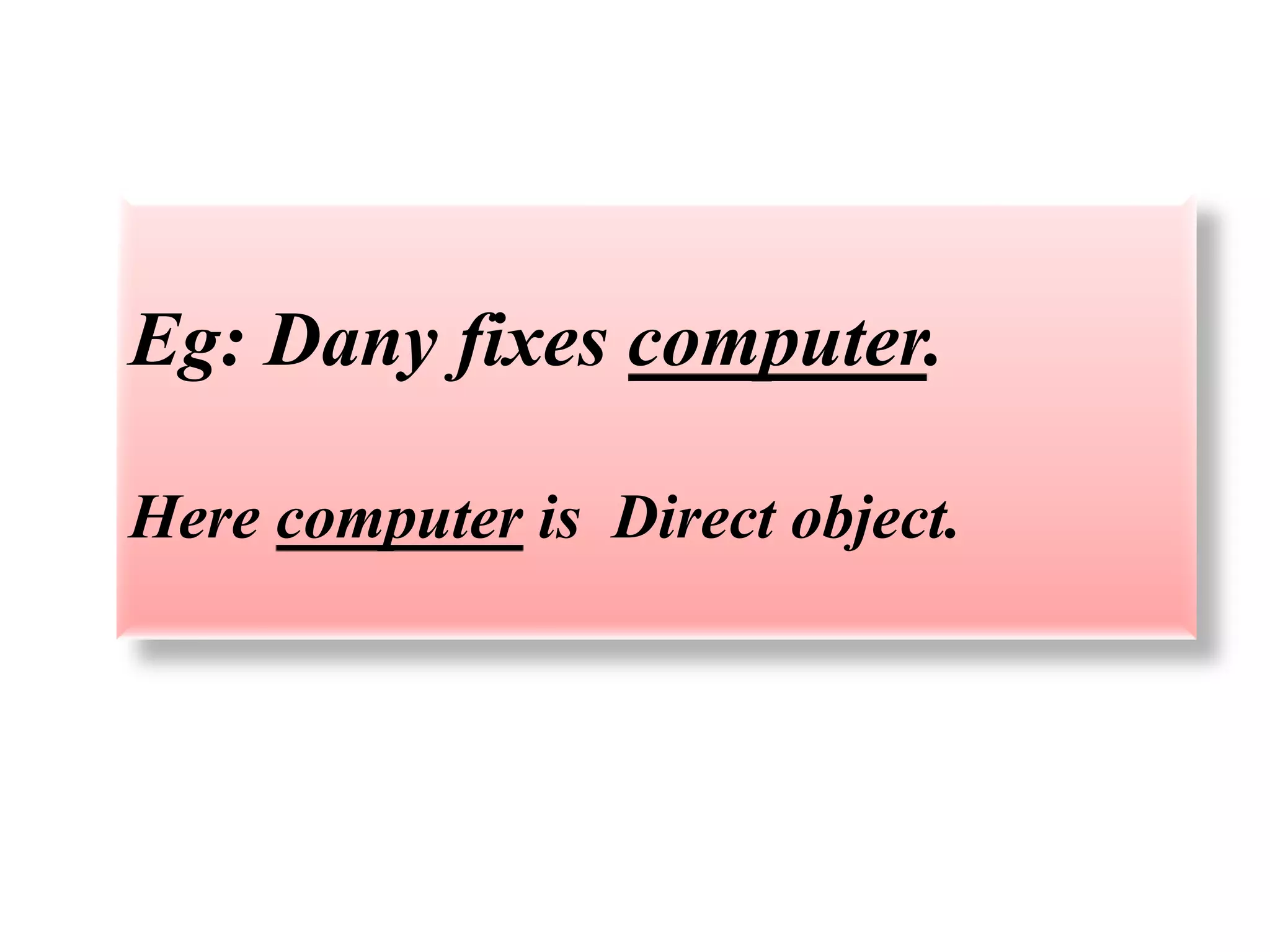 English direct and indirect object slide | PPTX