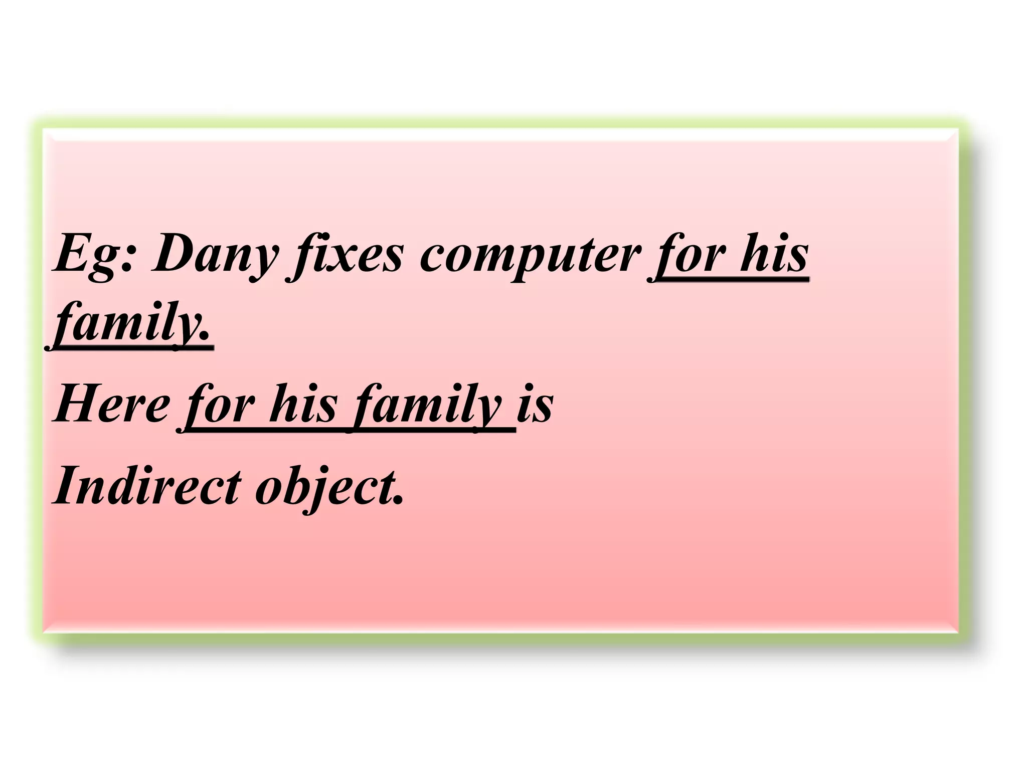 English direct and indirect object slide | PPTX