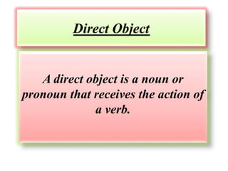 English direct and indirect object slide | PPTX