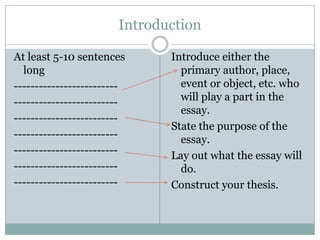 English essay format | PPTX | Homework and Study | Education