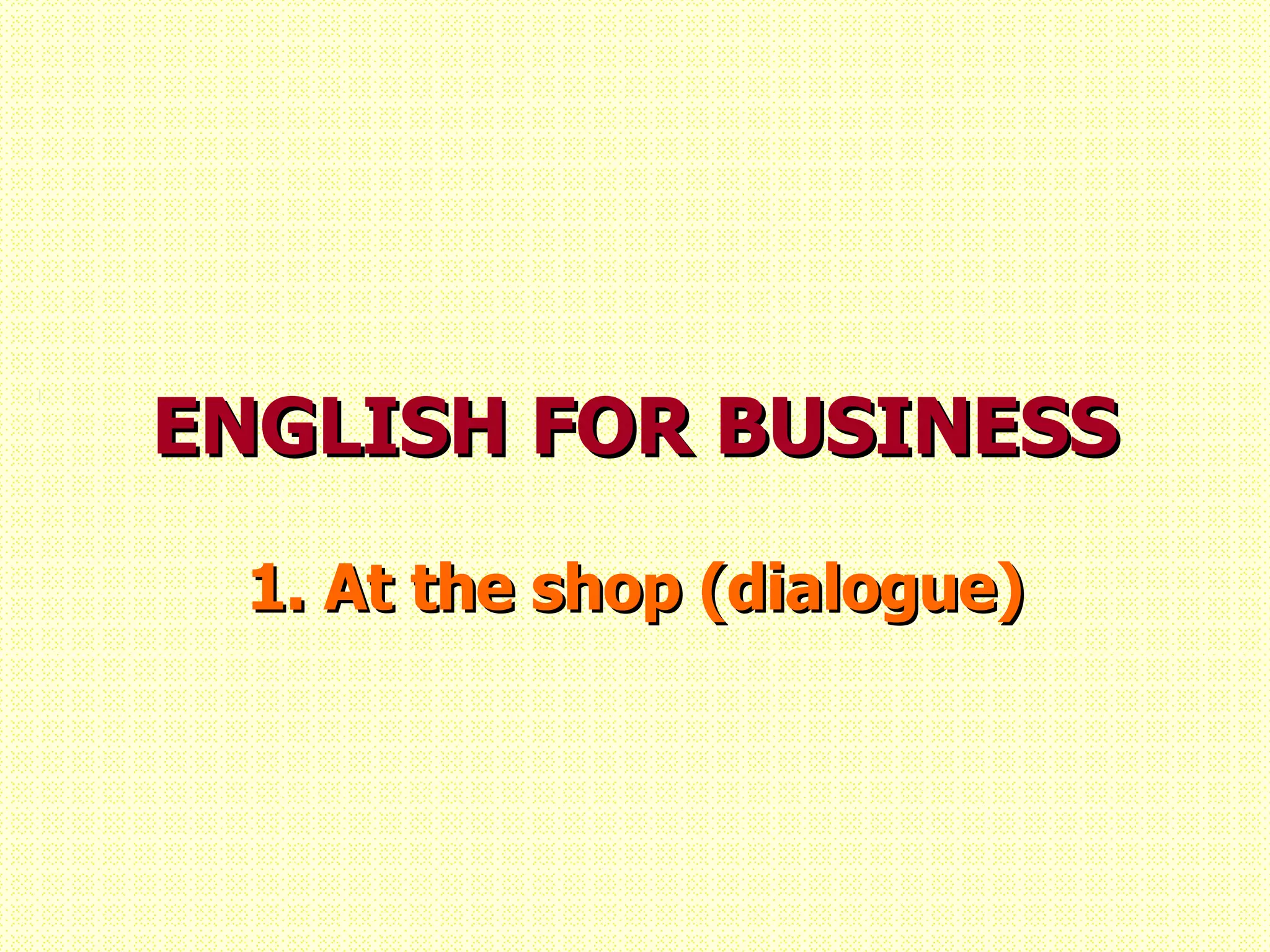English For Business | PPT