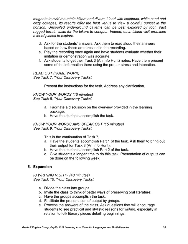 English gr-7-teachers guide q1and2 | PDF