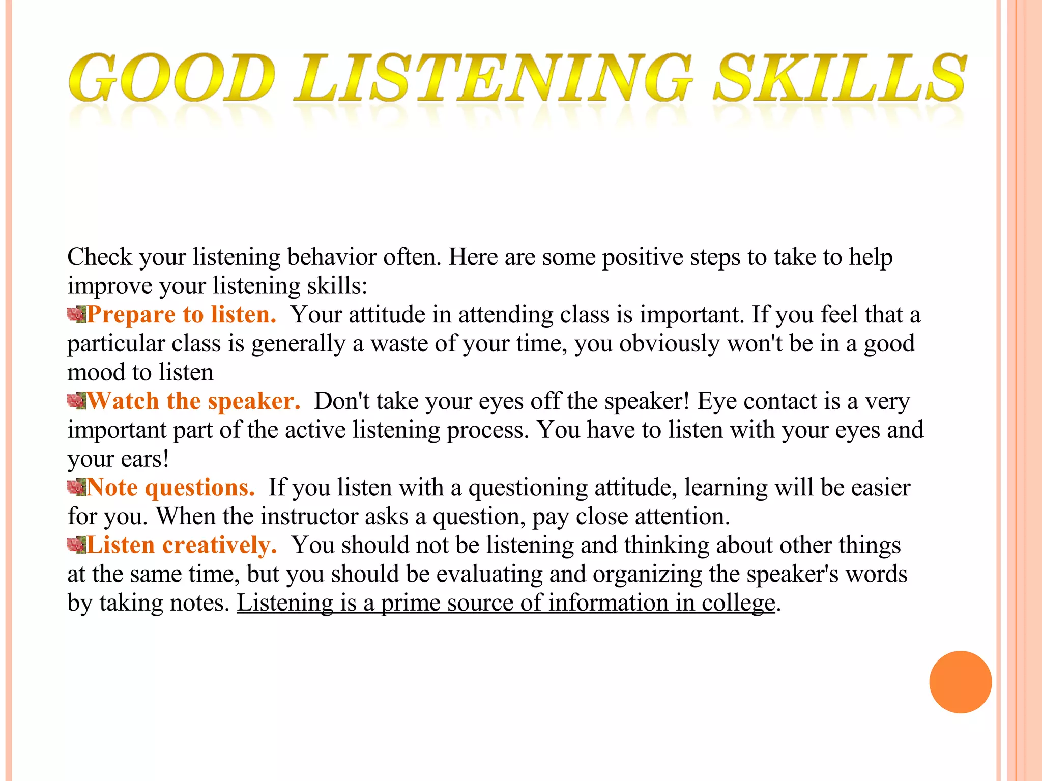 English (Improving Listening Efficency) | PPT