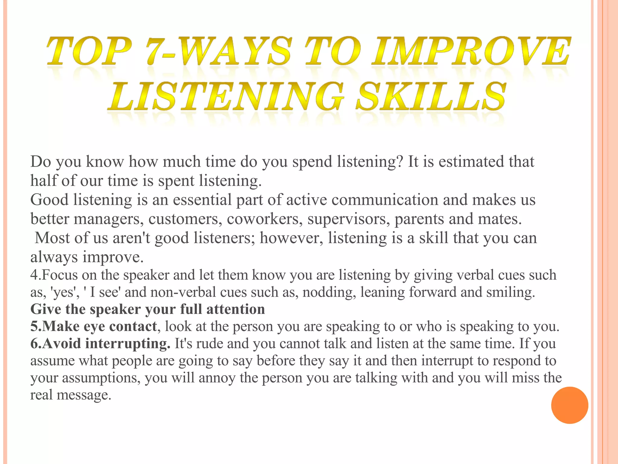 English (Improving Listening Efficency) | PPT