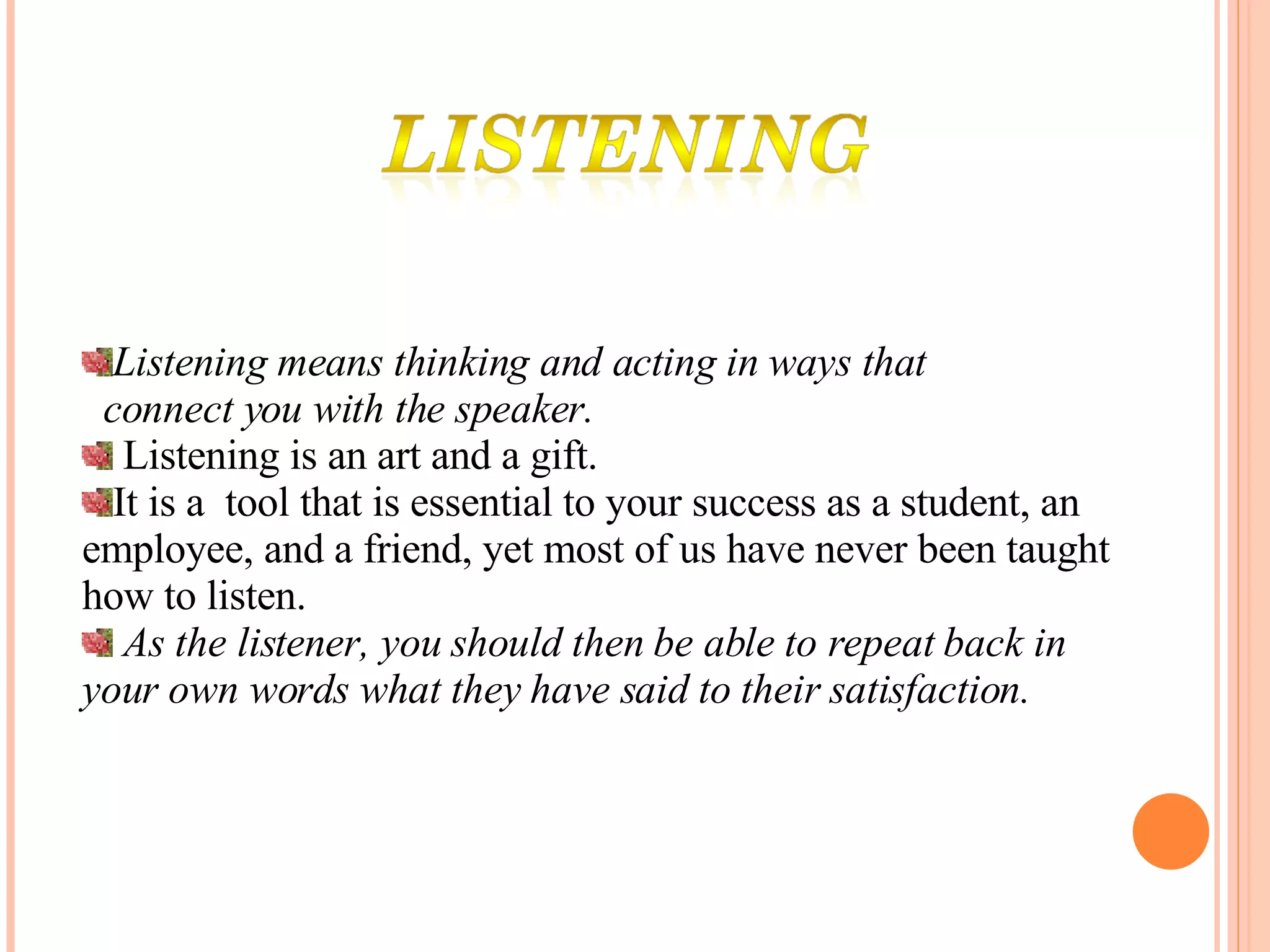 English (Improving Listening Efficency) | PPT