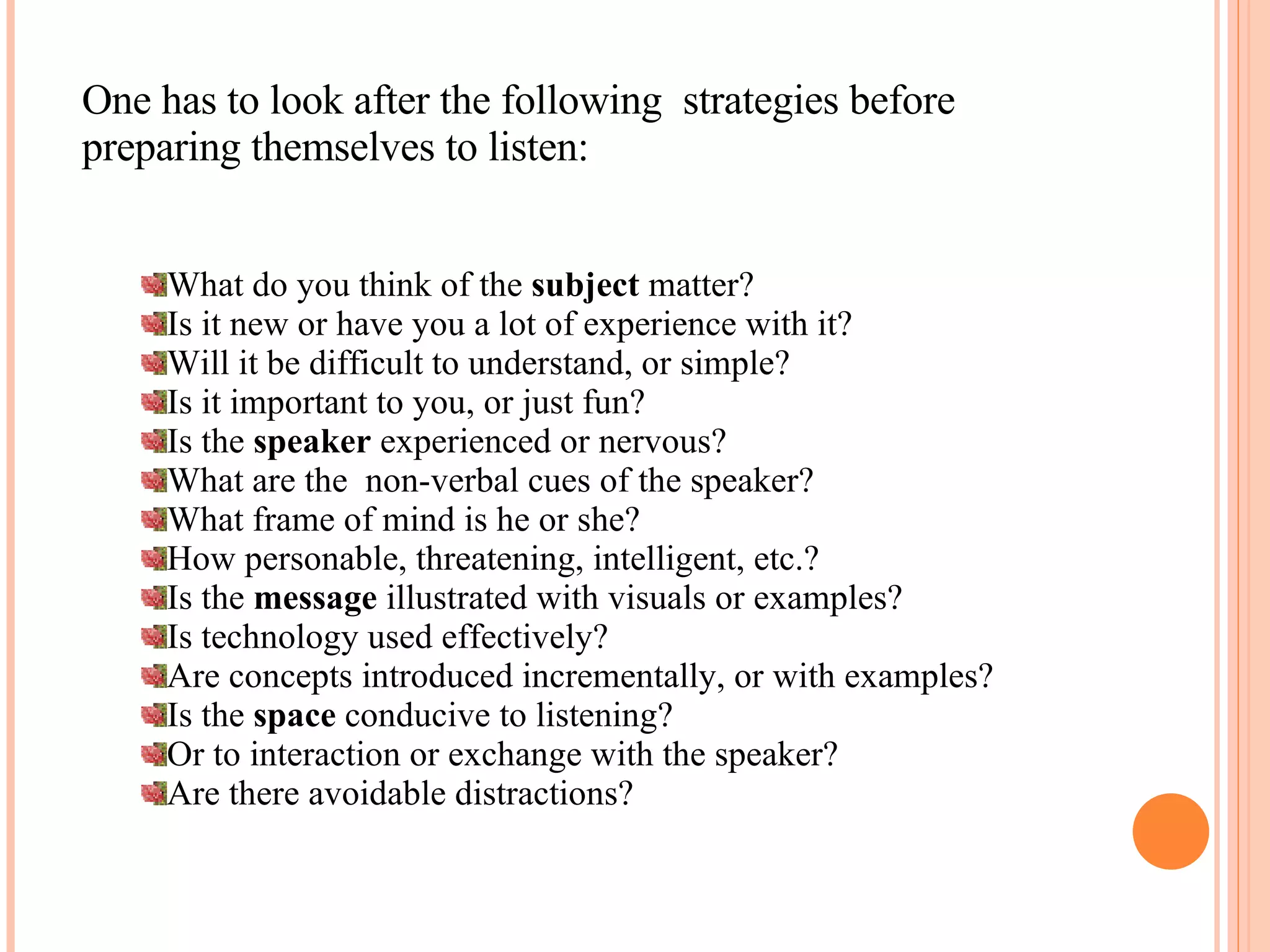 English (Improving Listening Efficency) | PPT