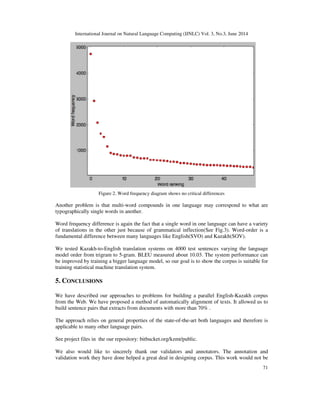 English kazakh parallel corpus for statistical machine translation | PDF