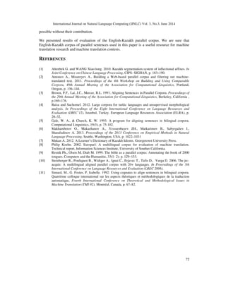 English kazakh parallel corpus for statistical machine translation | PDF
