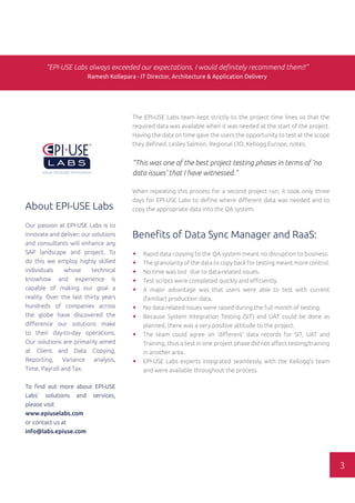 Kellogg's gets it all with EPI-USE Labs' Managed SAP® Data Refresh Services | PDF