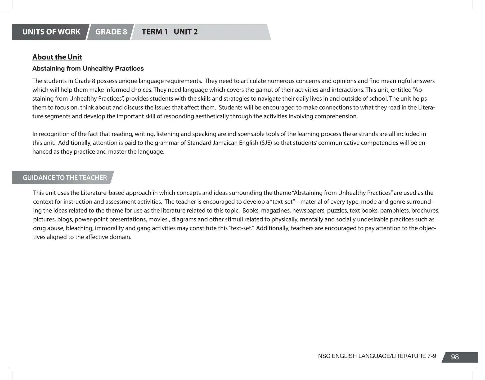 English-Language grade 7-9 curriculum APSE 1 | PDF