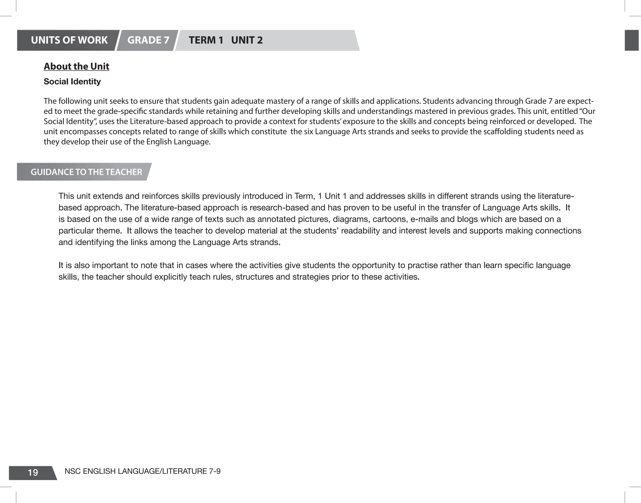 English-Language grade 7-9 curriculum APSE 1 | PDF