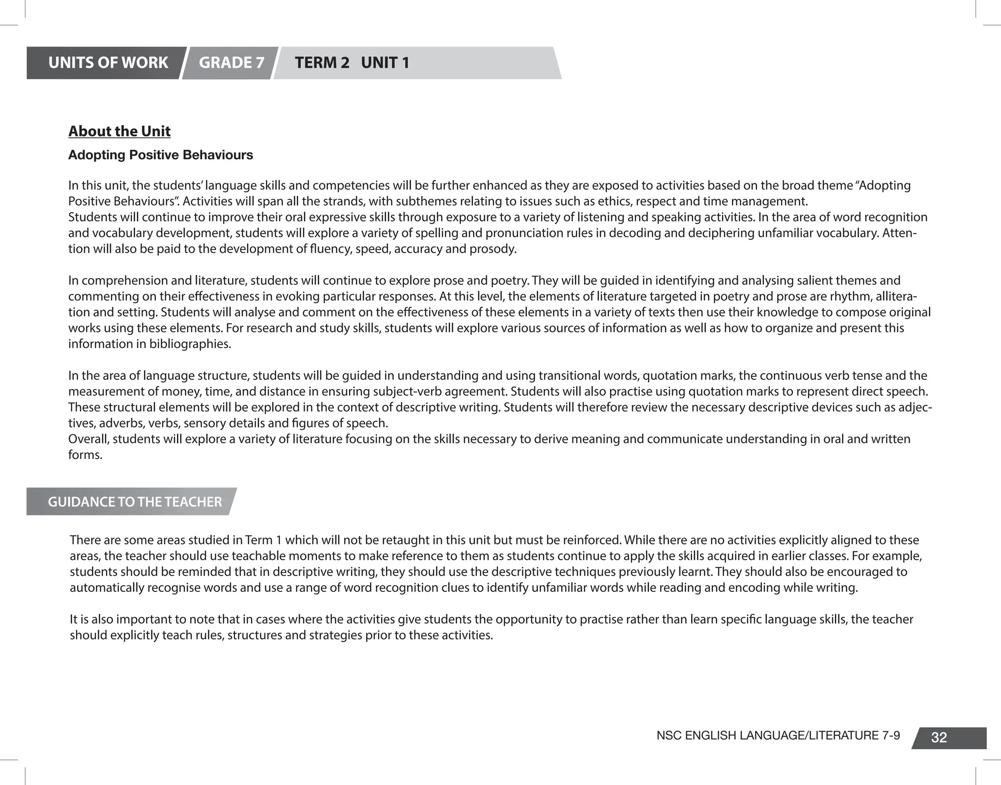 English-Language grade 7-9 curriculum APSE 1 | PDF