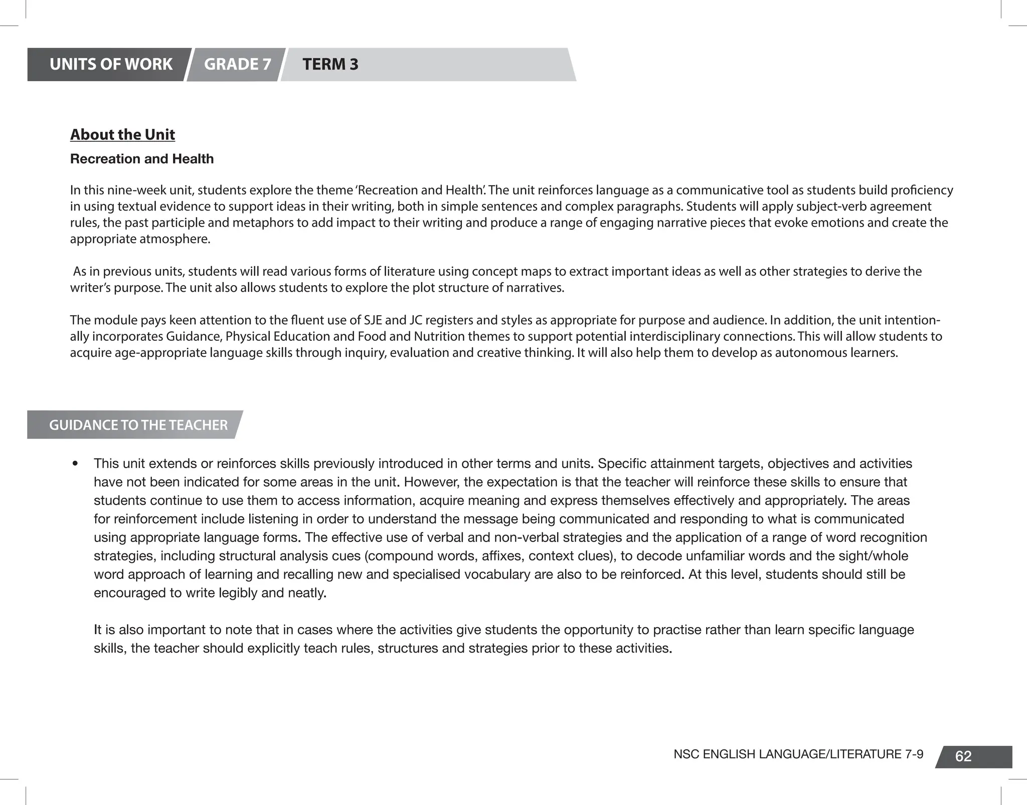 English-Language grade 7-9 curriculum APSE 1 | PDF