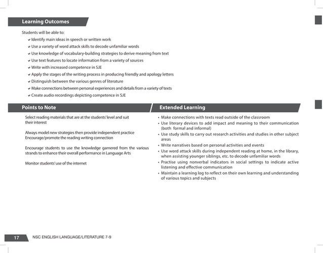 English-Language grade 7-9 curriculum APSE 1 | PDF