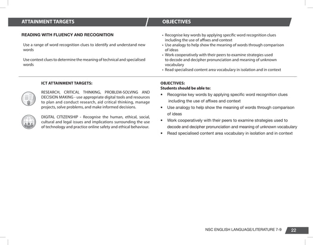 English-Language grade 7-9 curriculum APSE 1 | PDF
