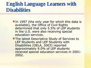 English Language Learners And Special Education | PPT