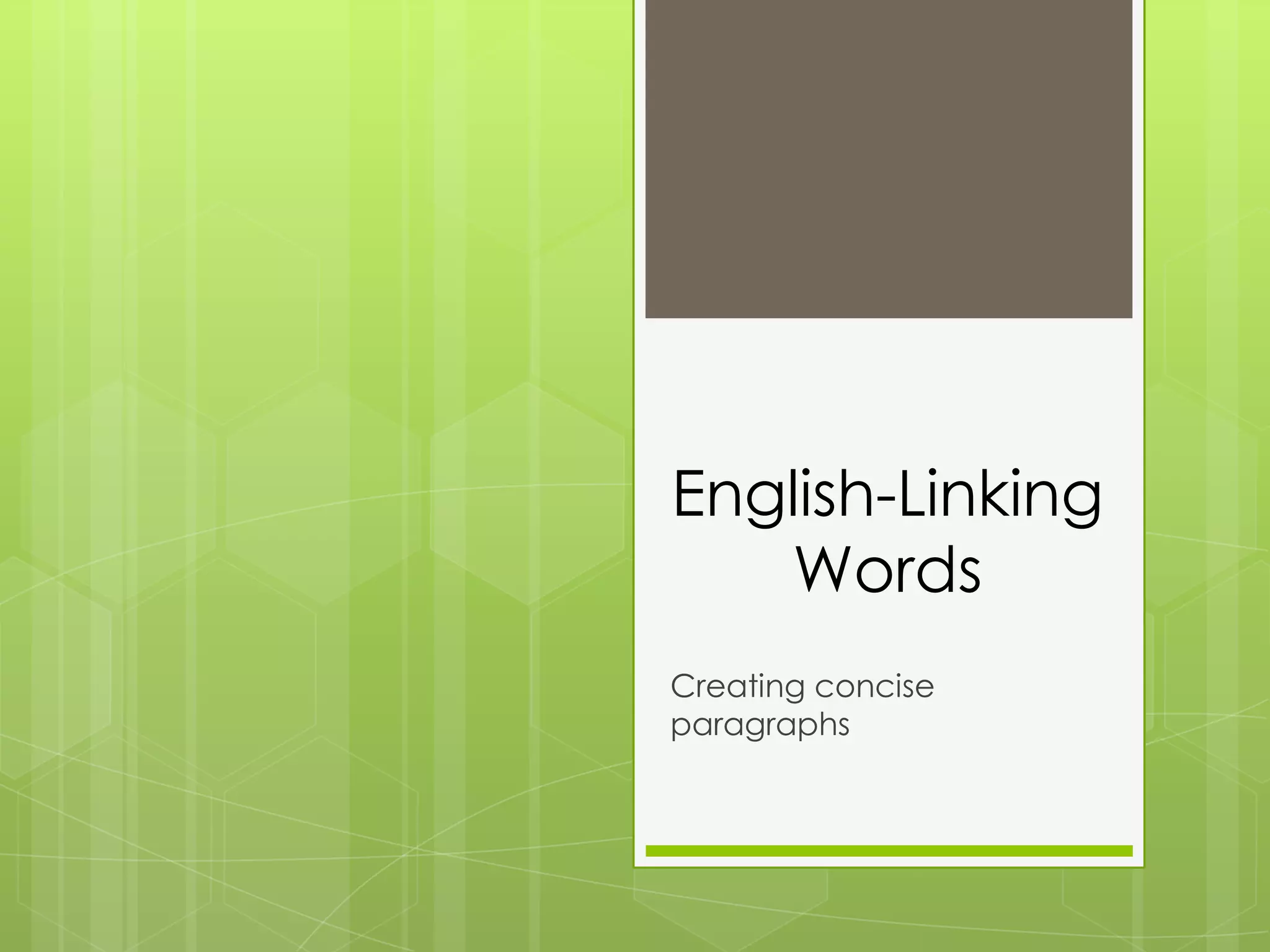 English linking words | PPTX