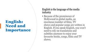 English - Need and Importance | PDF
