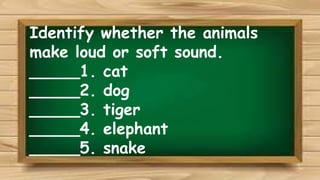 Animal Sounds Classification of Loud or Soft Sounds | PPTX