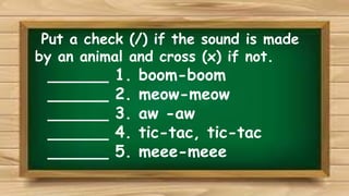 Animal Sounds Classification of Loud or Soft Sounds | PPTX