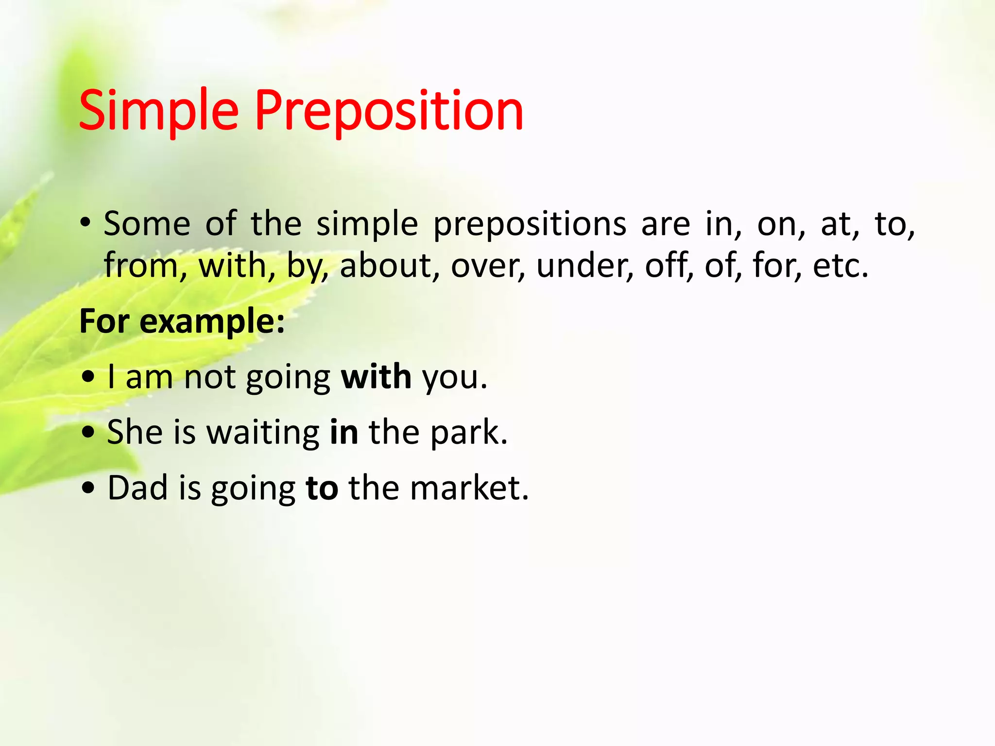 prepositions | PPTX