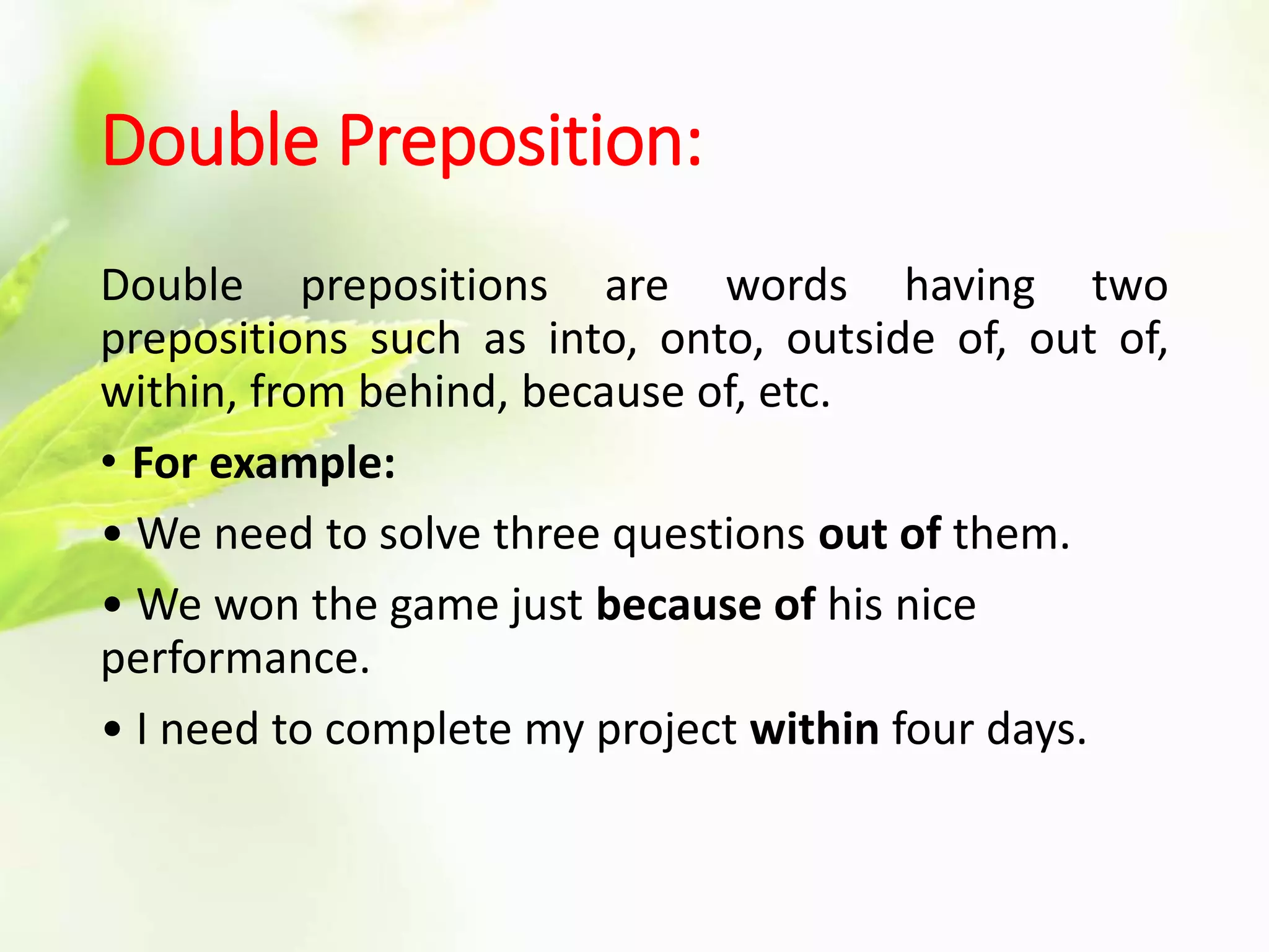 prepositions | PPTX