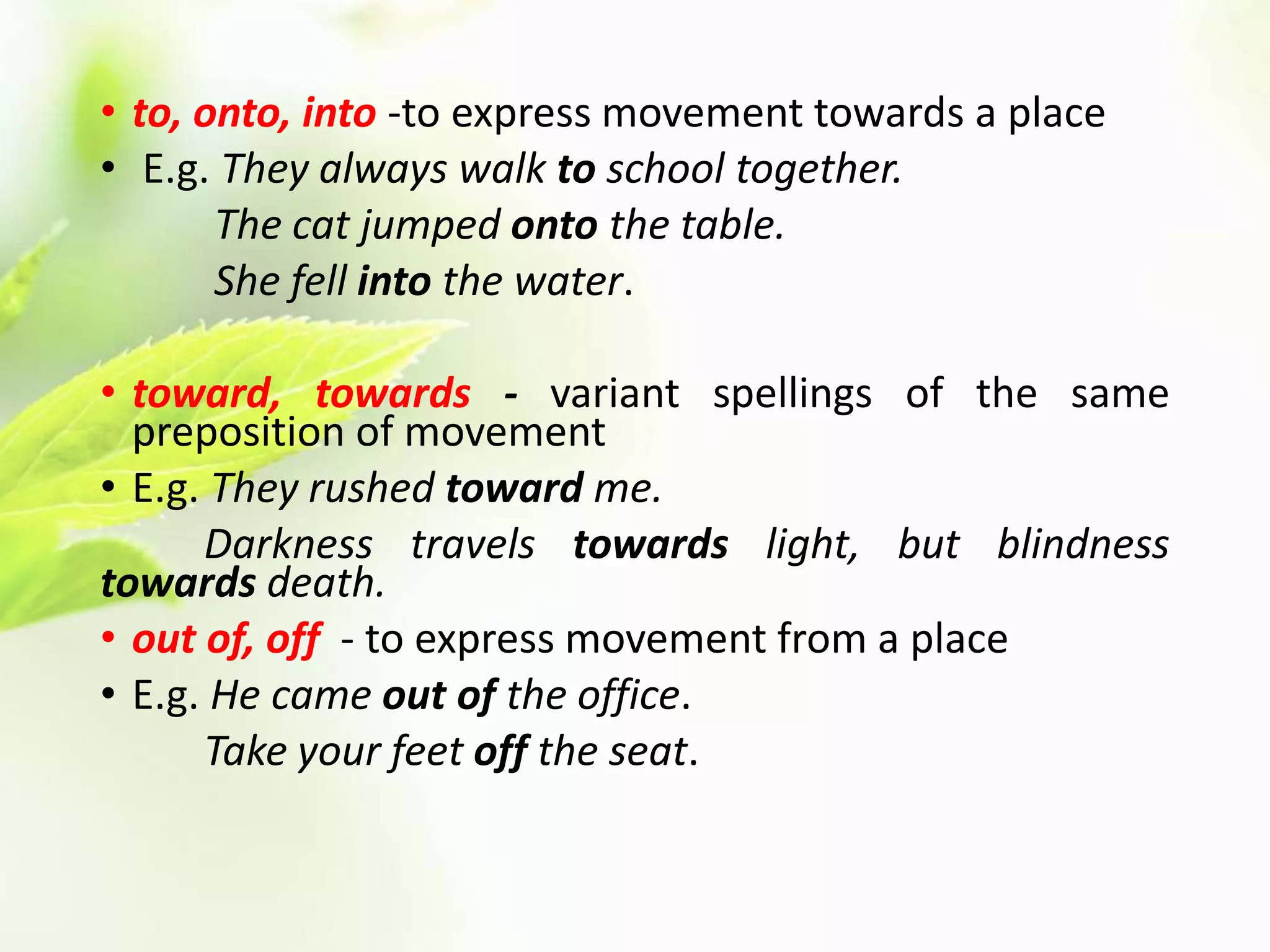 prepositions | PPTX
