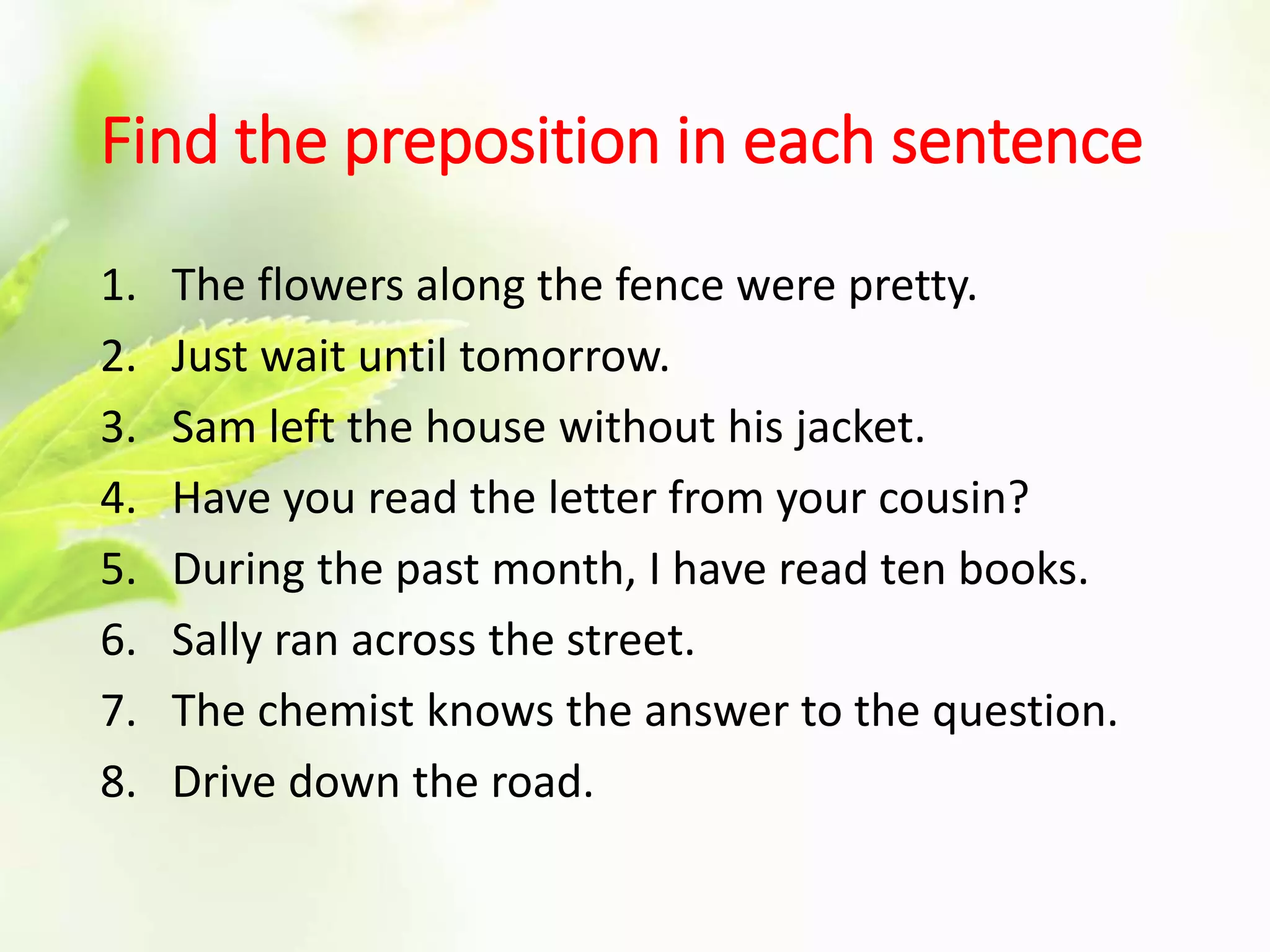 prepositions | PPTX