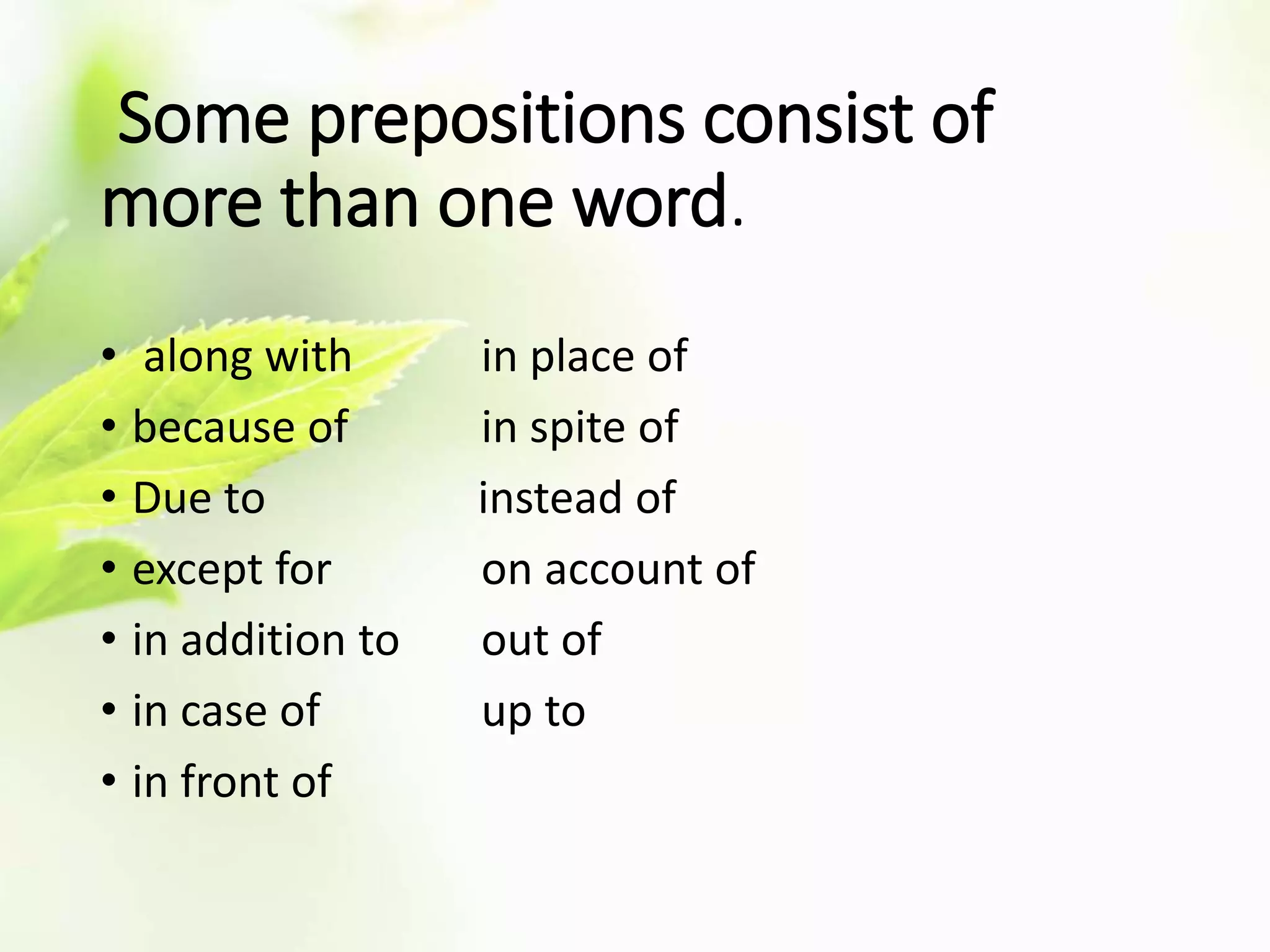 prepositions | PPTX