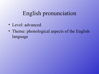 English Pronunciation | PPS