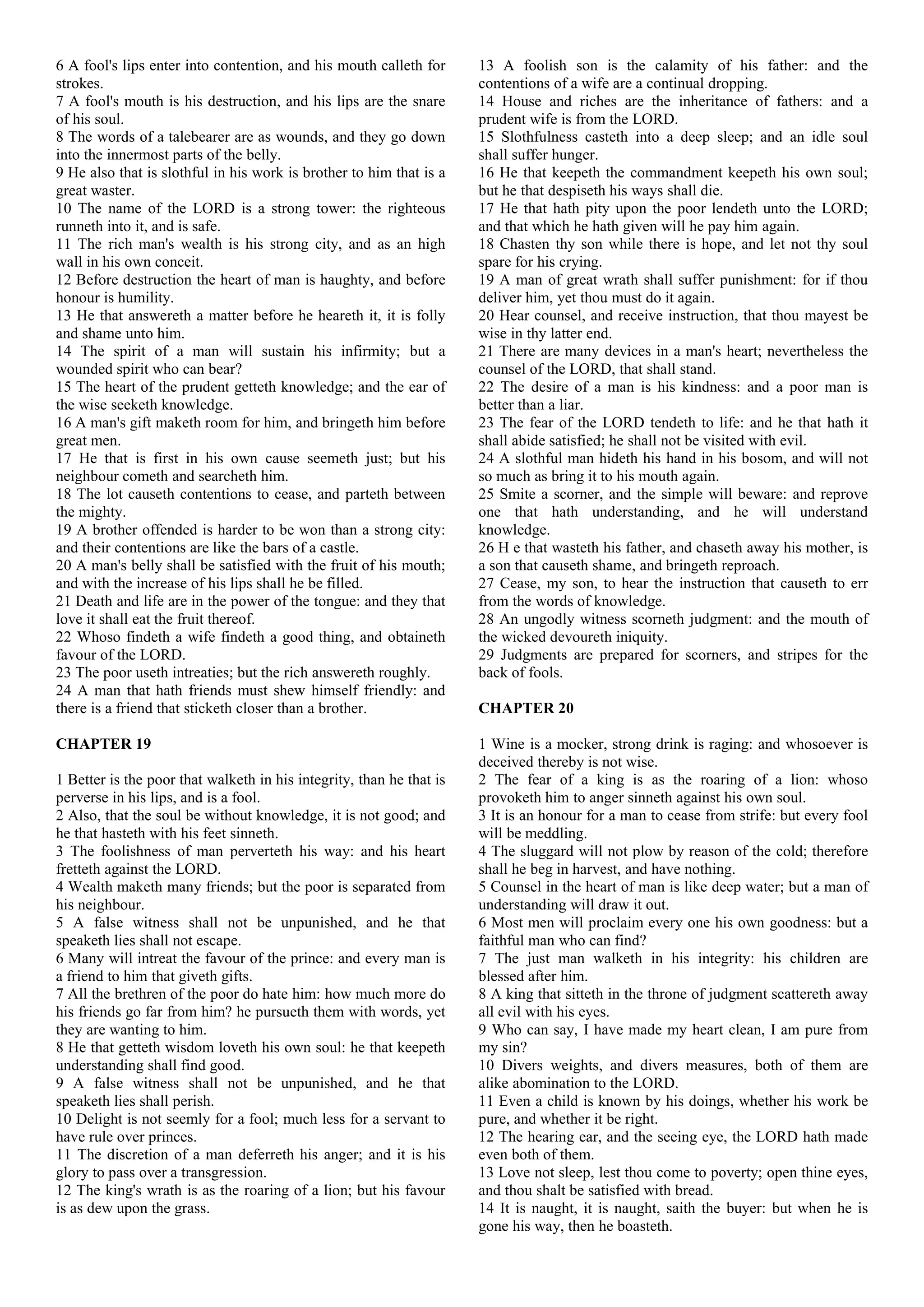 English - Proverbs of King Solomon, Son of David | PDF