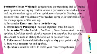 English 6 Composing a persuasive essay// | PPTX