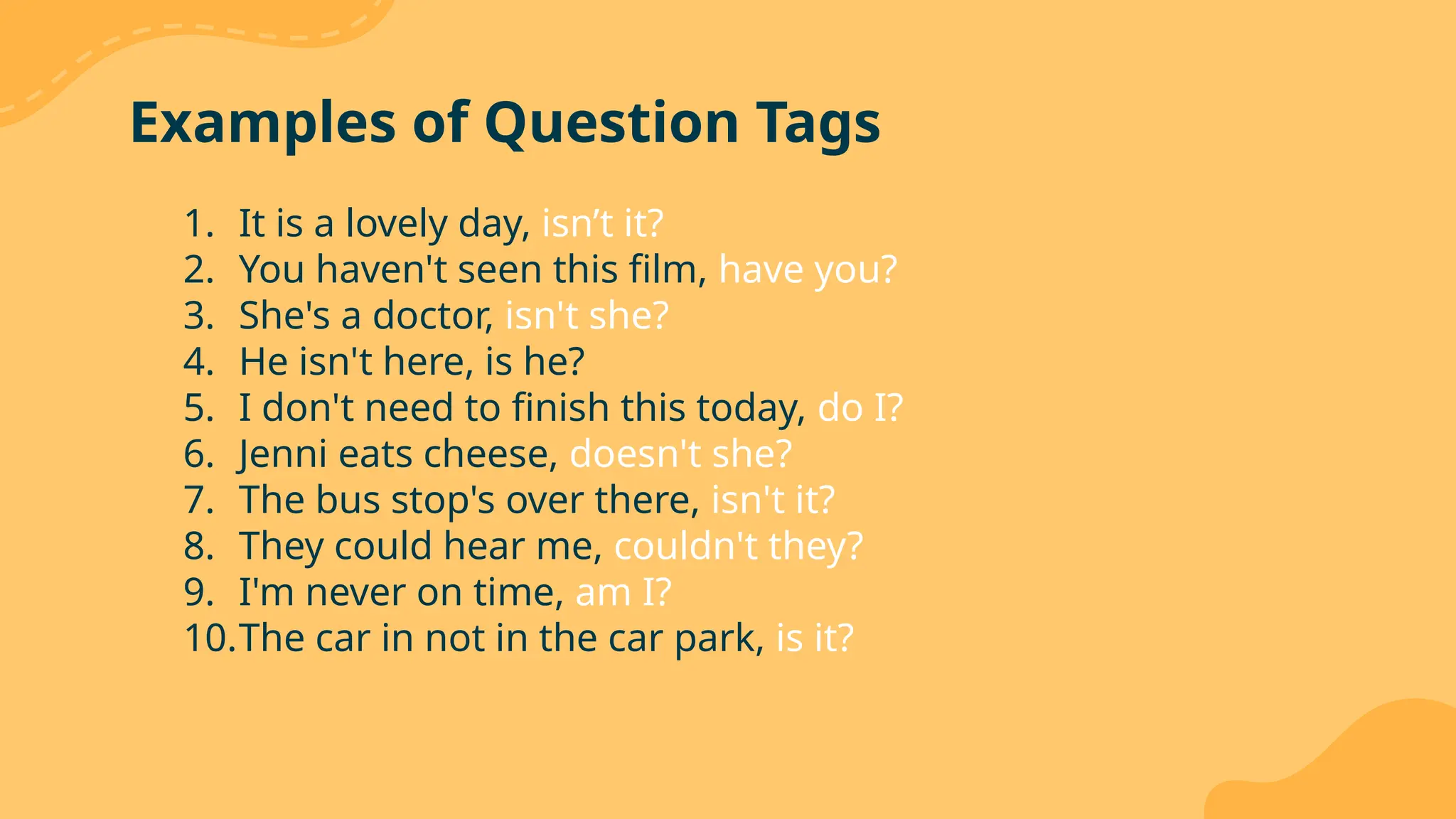 english-question tags.pptx question tags | PPTX