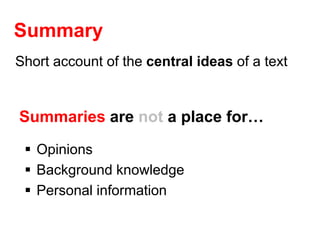 English - Summarizing Lesson.ppt