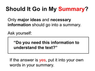 English - Summarizing Lesson.ppt