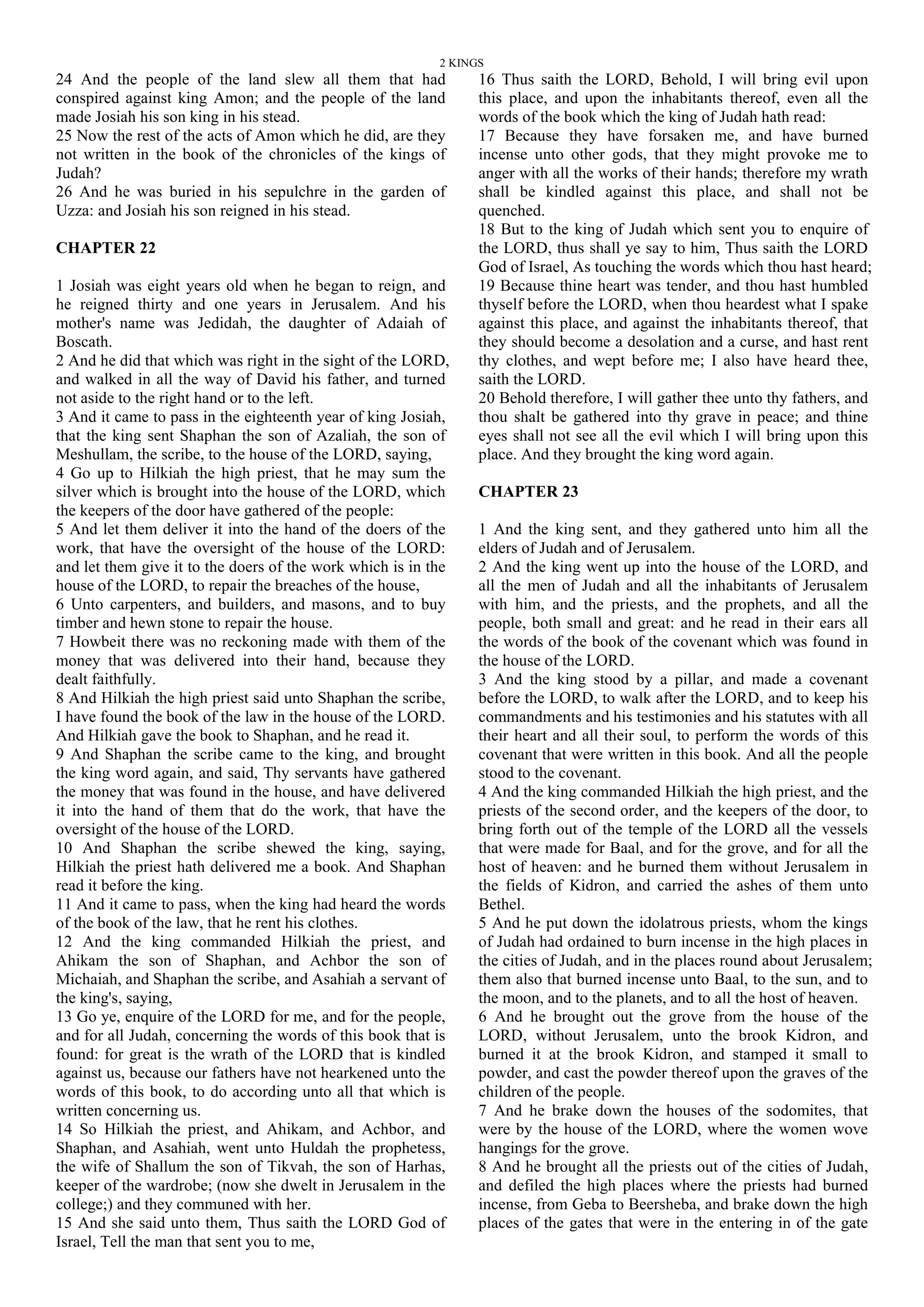 English The Book Of 2nd Kings King James Bible Pdf
